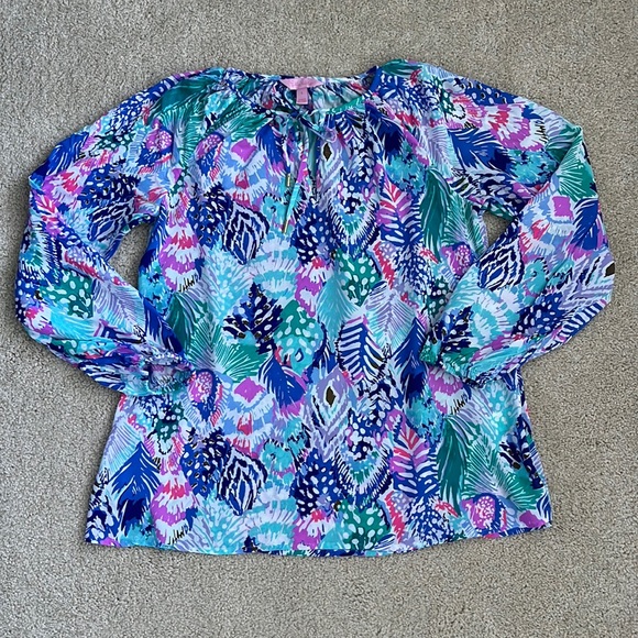 Lilly Pulitzer | Tops | Lilly Pulitzer Willa Top In Multi Gumbo Limbo ...